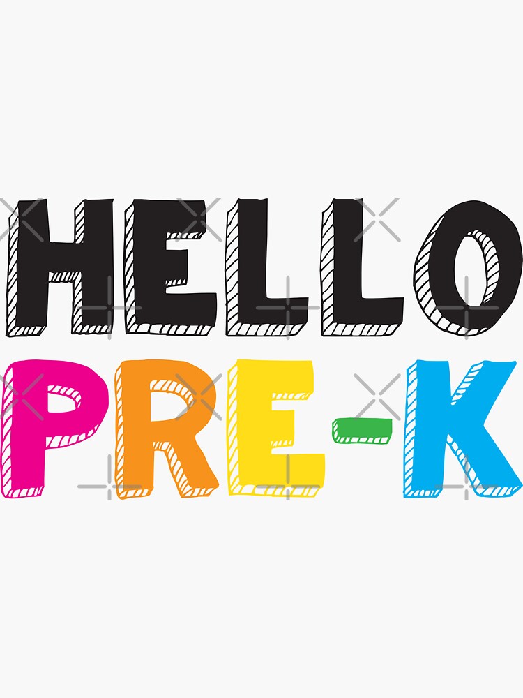 "Hello Pre-K" Sticker for Sale by teesaurus | Redbubble