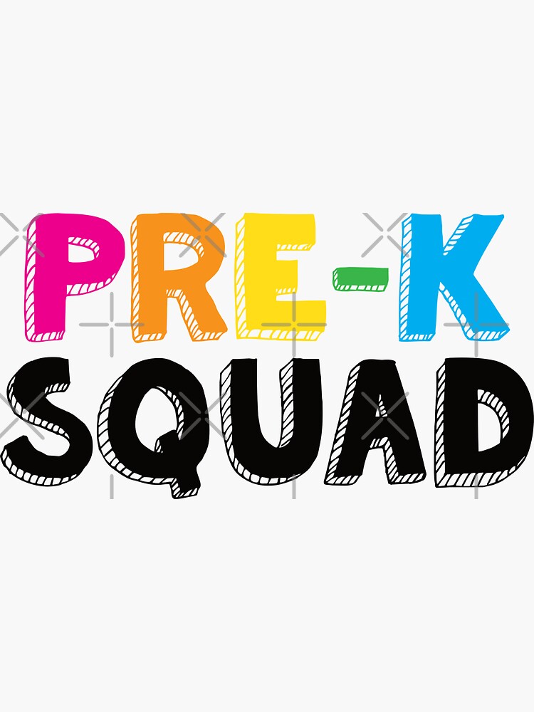 "Pre-K Squad" Sticker for Sale by teesaurus | Redbubble