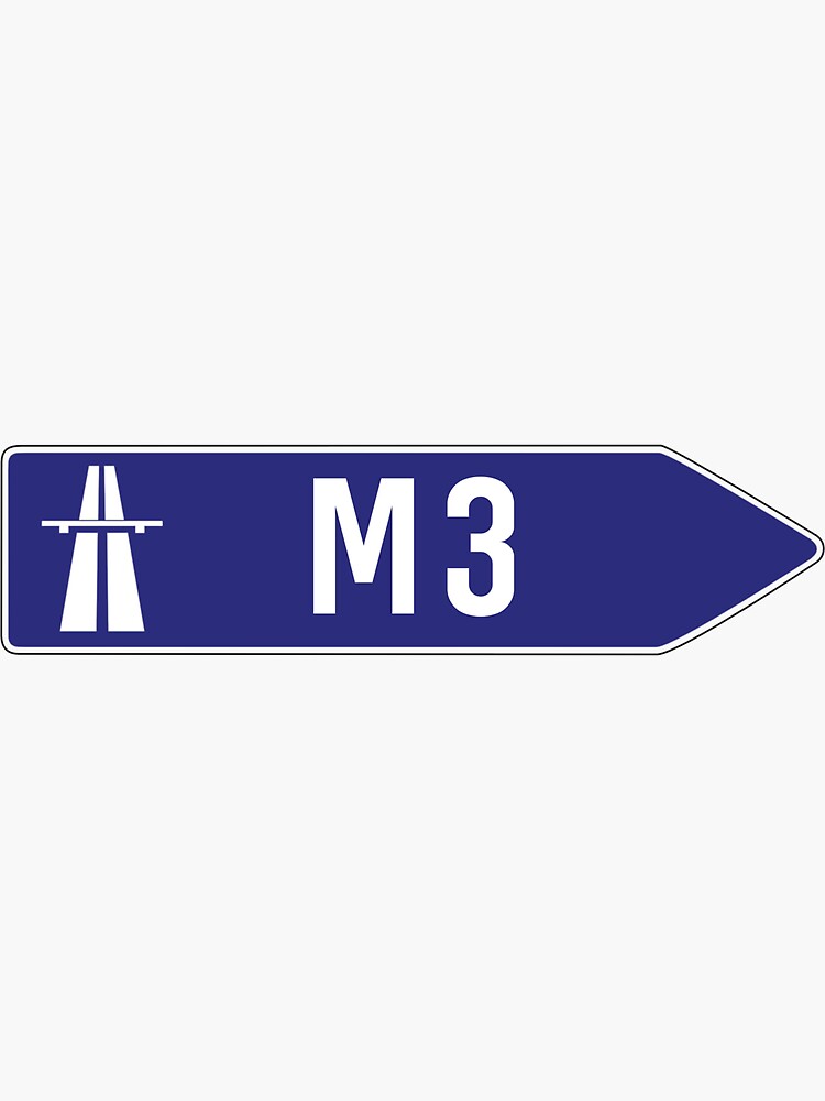 "M3 uk motorway sign" Sticker for Sale by qlobba | Redbubble