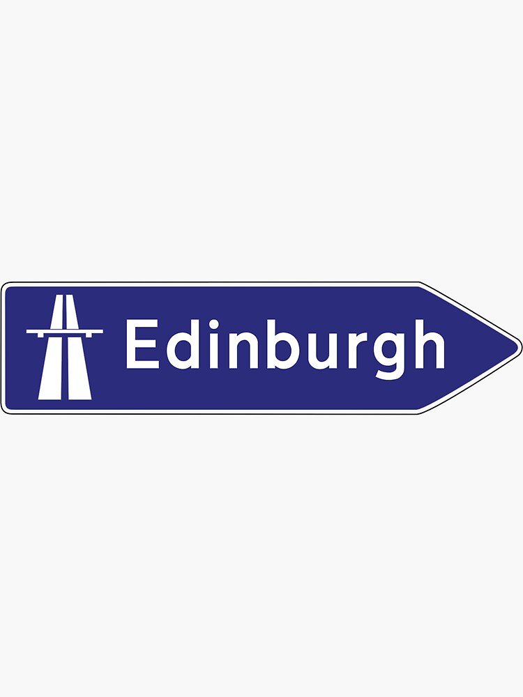 "Edinburgh uk motorway sign" Sticker by qlobba | Redbubble