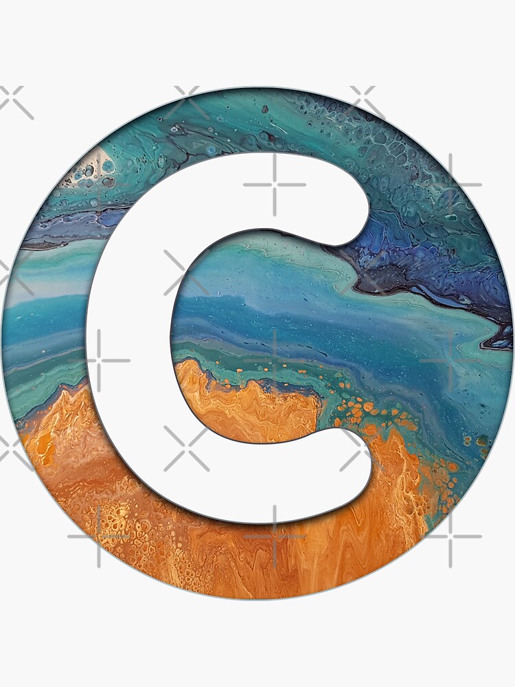 "Ocean Letter C" Sticker for Sale by Stenzy | Redbubble