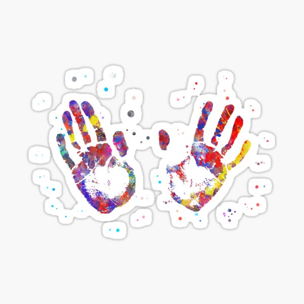 "Handprint, human hand-print" Sticker for Sale by Rosaliartbook | Redbubble