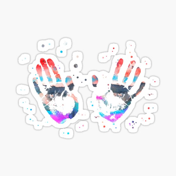 "Handprint, human hand-print" Sticker for Sale by Rosaliartbook | Redbubble