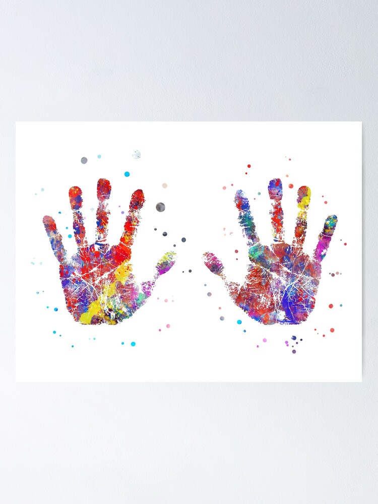 "Handprint, human hand-print" Poster by Rosaliartbook | Redbubble