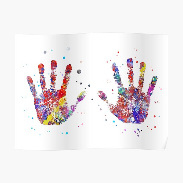 "Handprint, human hand-print" Poster by Rosaliartbook | Redbubble