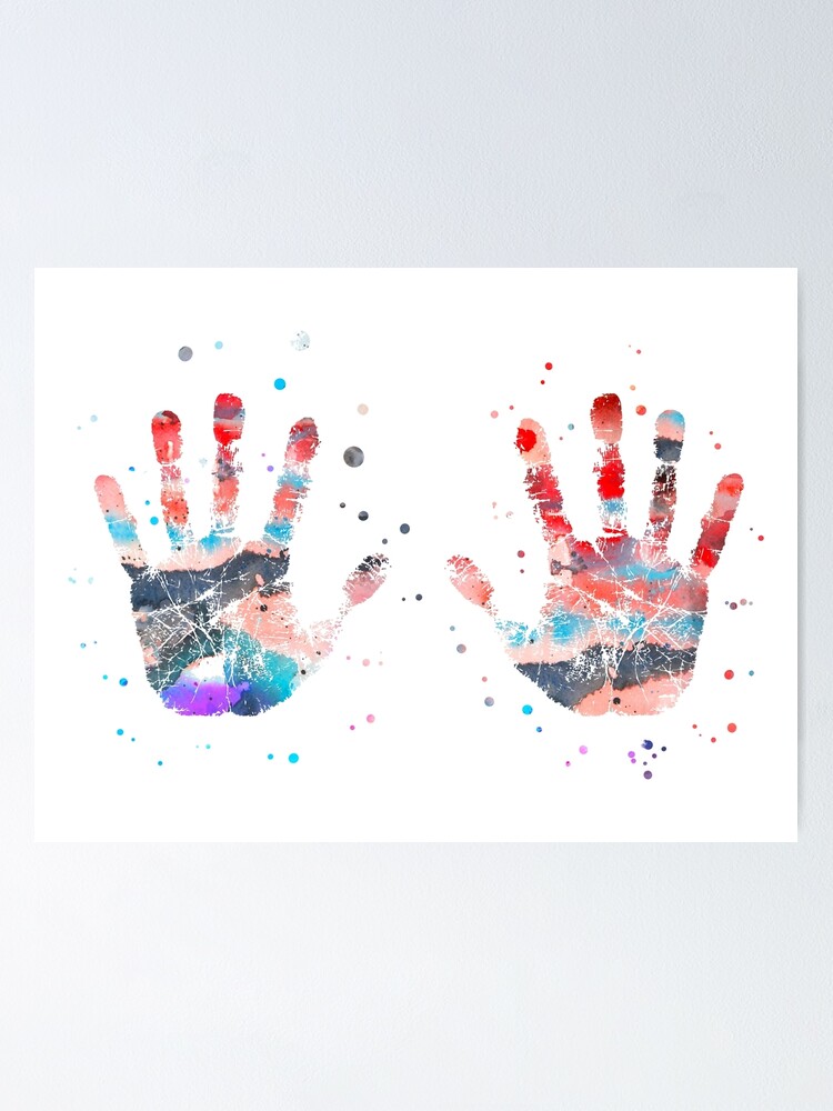 "Handprint, human hand-print" Poster by Rosaliartbook | Redbubble