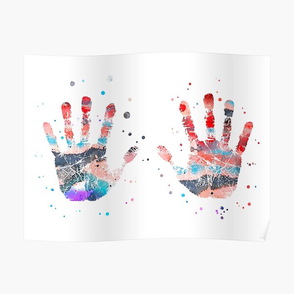 "Handprint, human hand-print" Poster by Rosaliartbook | Redbubble