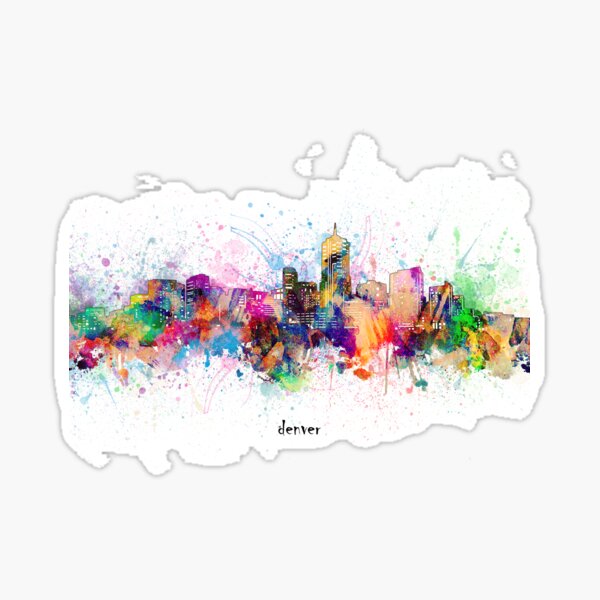 "denver skyline" Sticker for Sale by BekimART | Redbubble