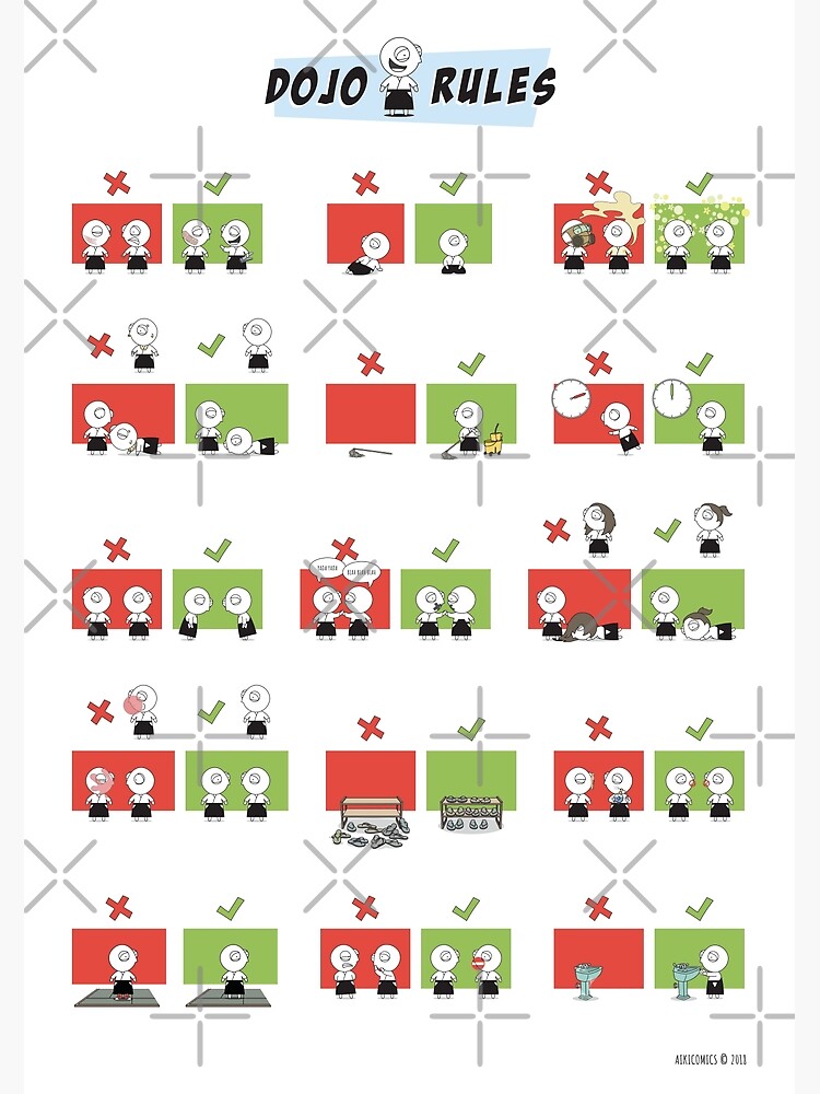 "Aikido - Dojo Rules" Poster for Sale by ShopAikiComics | Redbubble