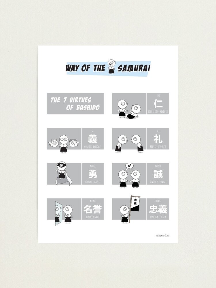 "Die 7 Tugenden von Bushido" Fotodruck von ShopAikiComics | Redbubble