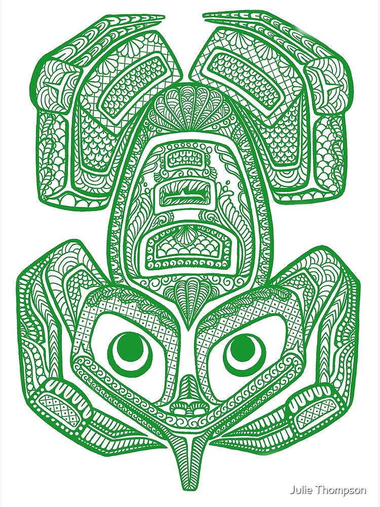"PNW Frog native art coloring illustration" Photographic Print by ...