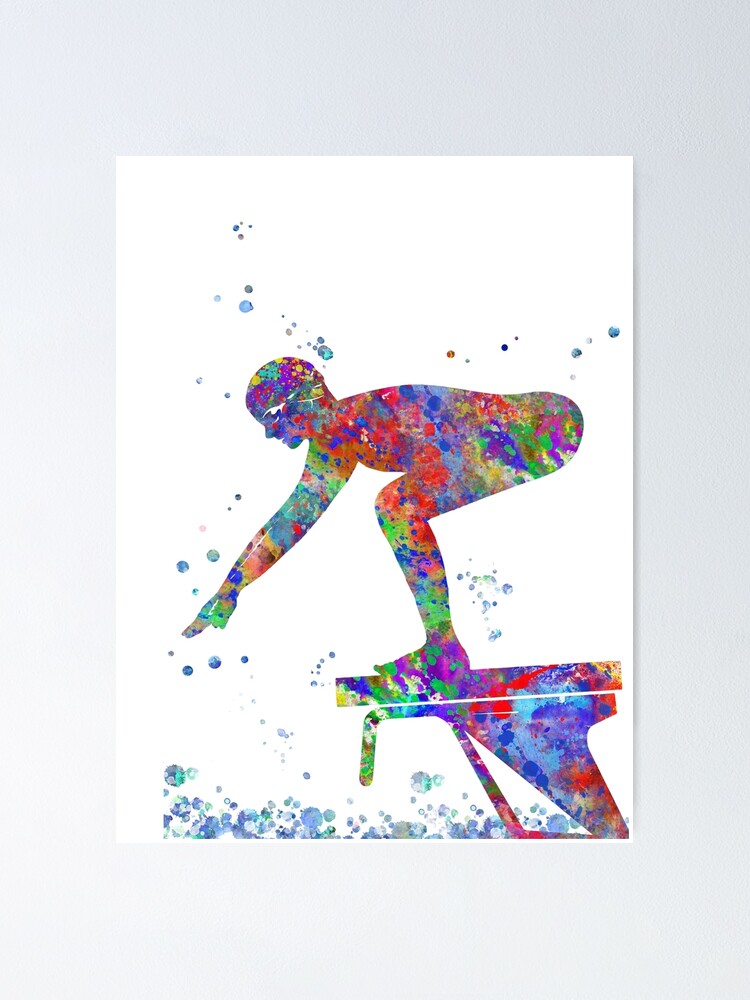 "Swimmer, athlete, female swimmer" Poster for Sale by Rosaliartbook ...