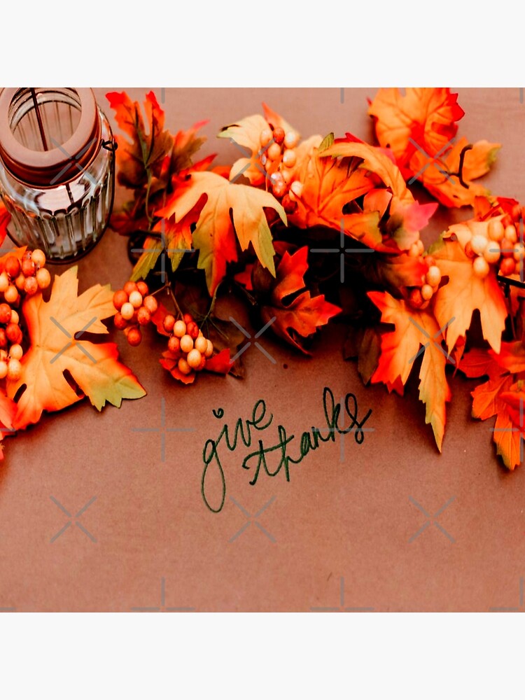"Give Thanks with Fall leaves Thanksgiving" Photographic Print for Sale ...