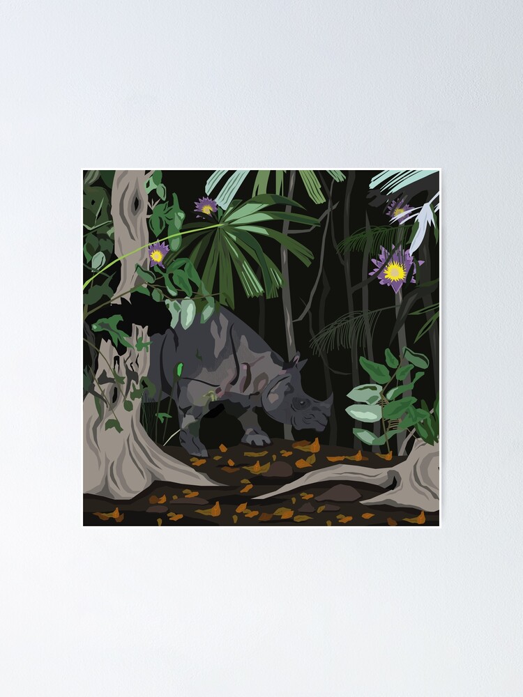 "Javan Rhino" Poster by sgracegd | Redbubble