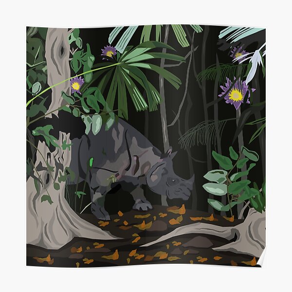 "Javan Rhino" Poster by sgracegd | Redbubble