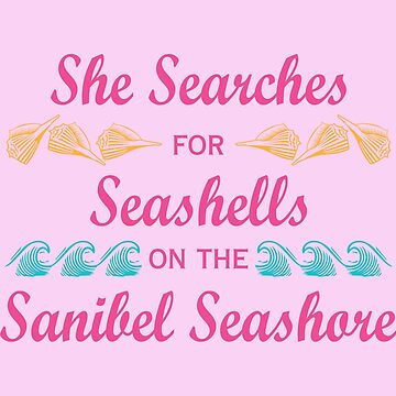 "She searches for seashells on the Sanibel seashore." Sticker for Sale ...