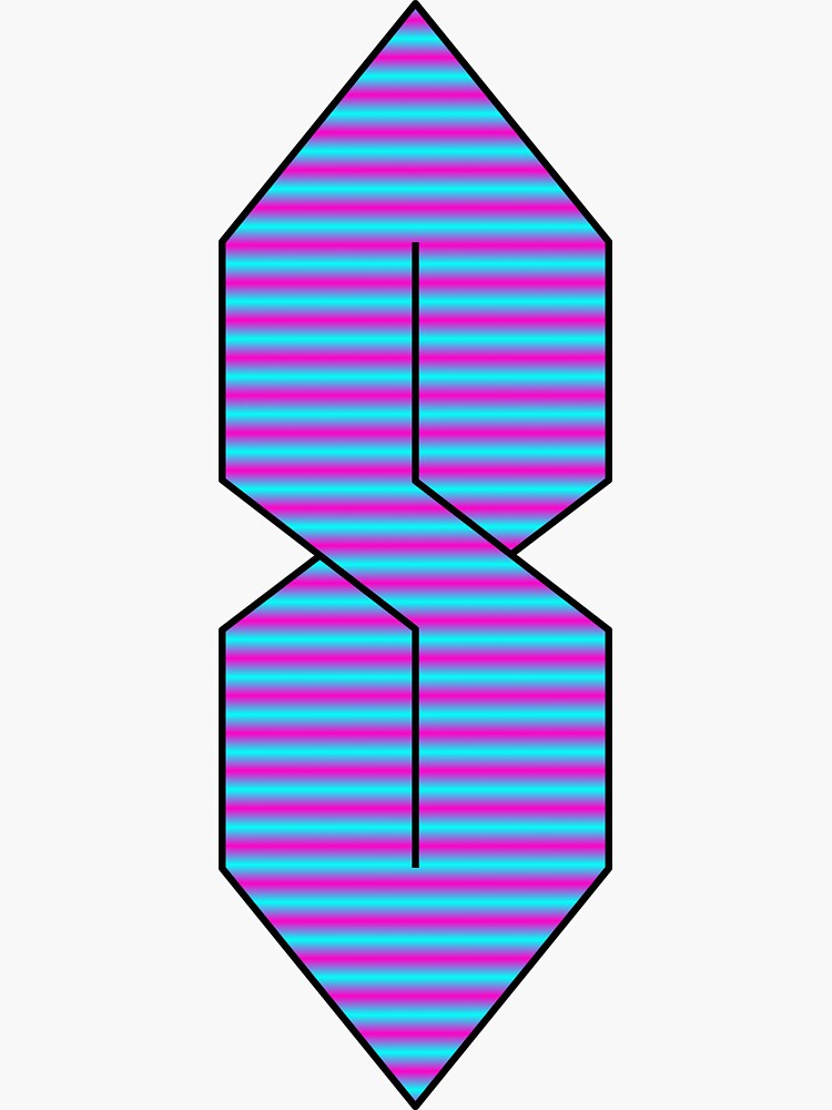 "The Blocky "S" | Retro 80's Interlaced Lines" Sticker for Sale by ...