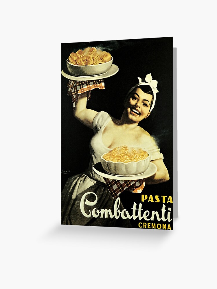 "Vintage Pasta Poster Italy" Greeting Card for Sale by mindydidit ...