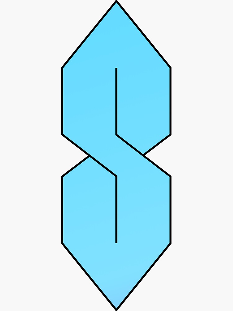 "The Gangster S | Cyan Blue Geometrical Capital Letter Symbol" Sticker ...