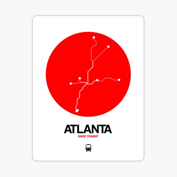 "Arlanta Red Subway Map" Sticker for Sale by NAXART | Redbubble