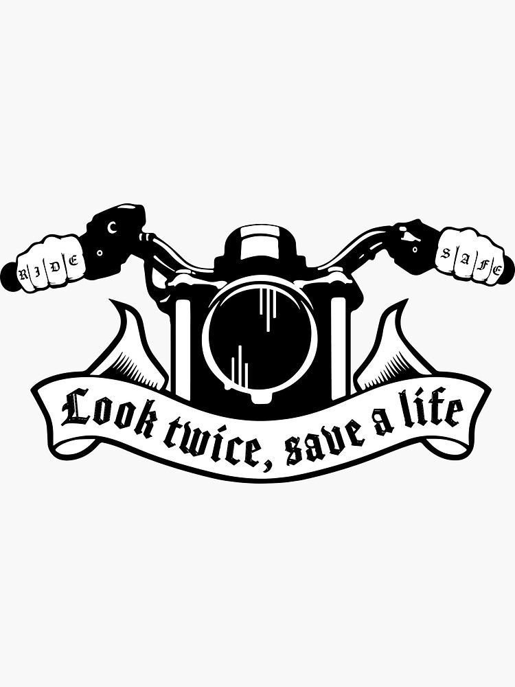 "Look twice, save a life" Sticker for Sale by TibbeE | Redbubble