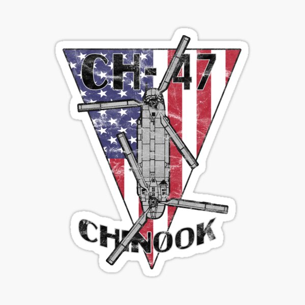"CH-47 Chinook transport Army Helicopter Patriotic Vintage " Sticker ...