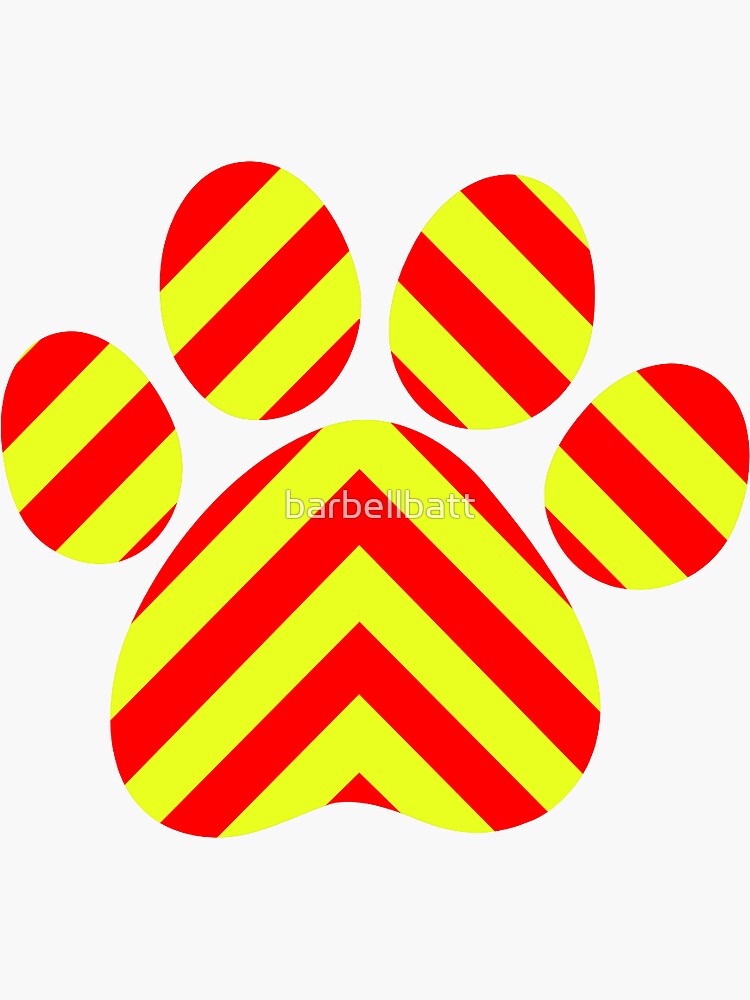 "Chevron Paw Print " Sticker for Sale by barbellbatt | Redbubble