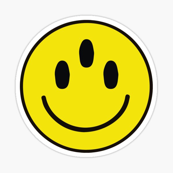 "Alien Happy Face" Sticker for Sale by MOREbyJP | Redbubble
