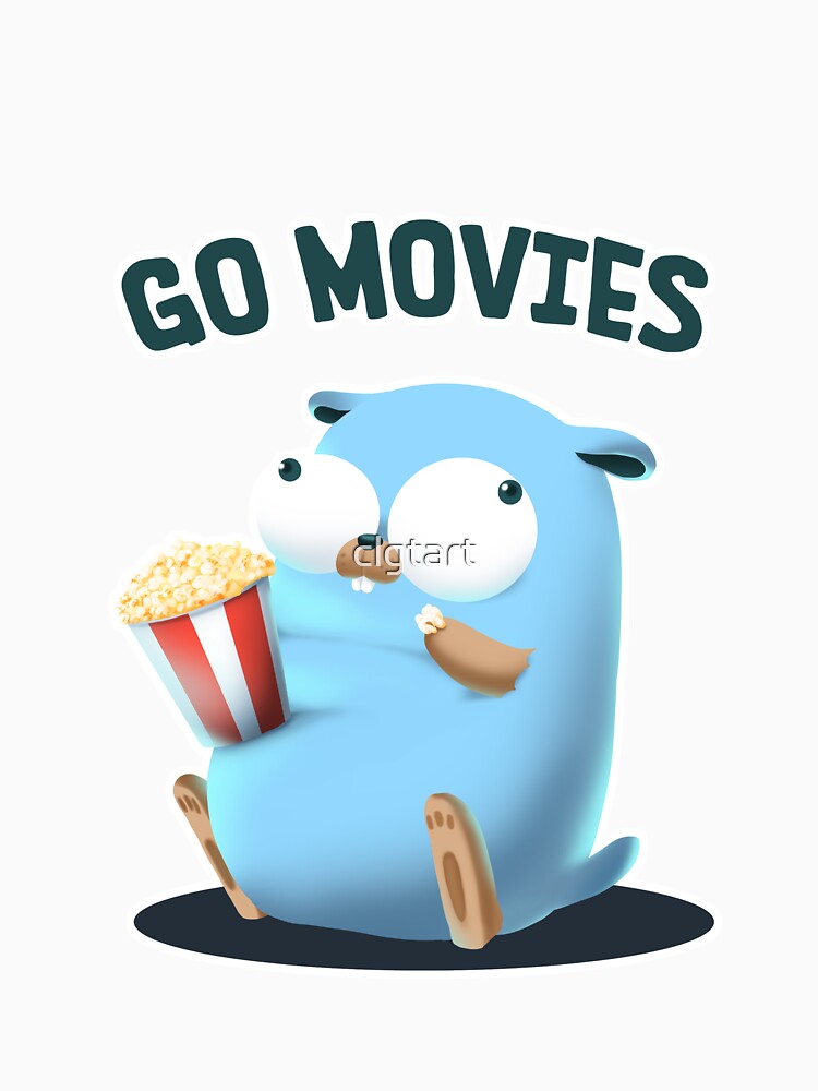 "Gopher Golang Go Movies" T-shirt for Sale by clgtart | Redbubble ...