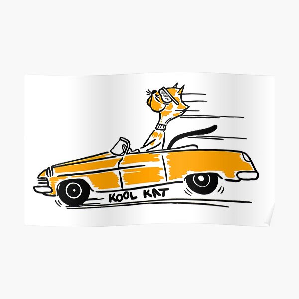 "Kool Kat" Poster for Sale by Retrostickersnz | Redbubble