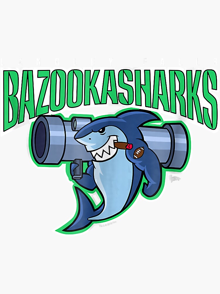 "American Dad Bazooka Sharks Logo" Sticker by JeanaWillis | Redbubble