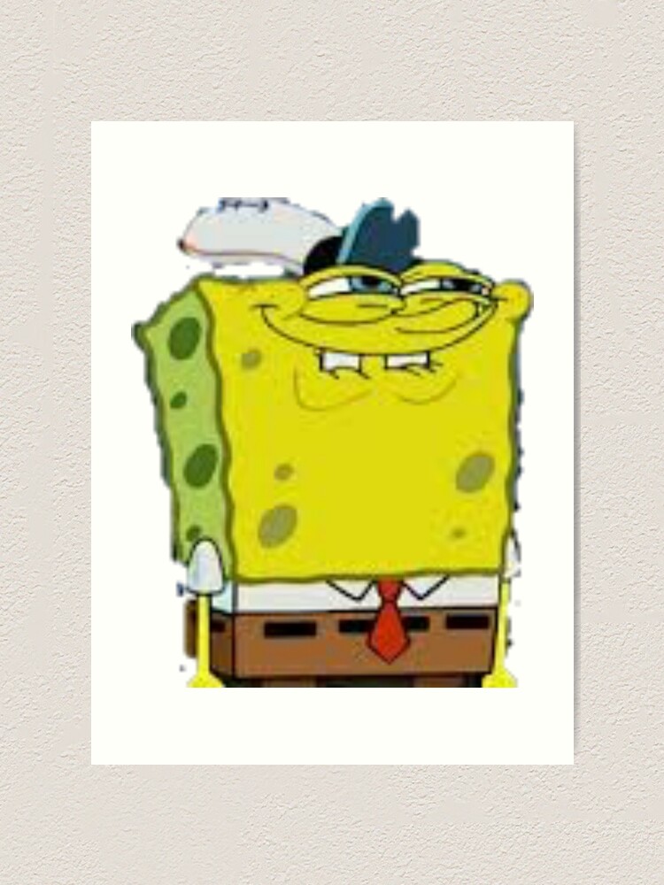 "spongebob smile meme" Art Print for Sale by mmaggiee | Redbubble