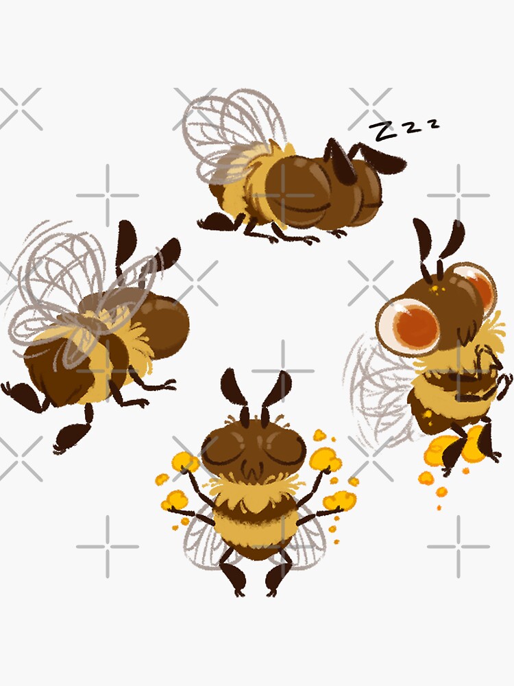 "Bees circle" Sticker for Sale by Marinetteshop | Redbubble
