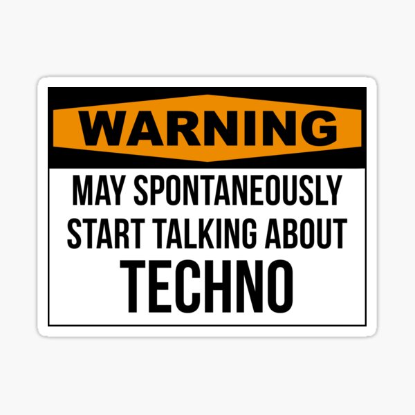 "Techno" Sticker by silverorlead | Redbubble