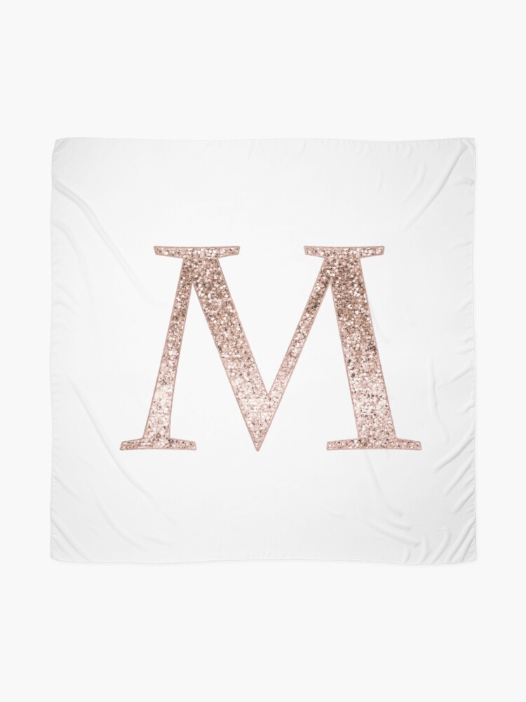 "M rose gold glitter monogram letter" Scarf by RoseAesthetic | Redbubble