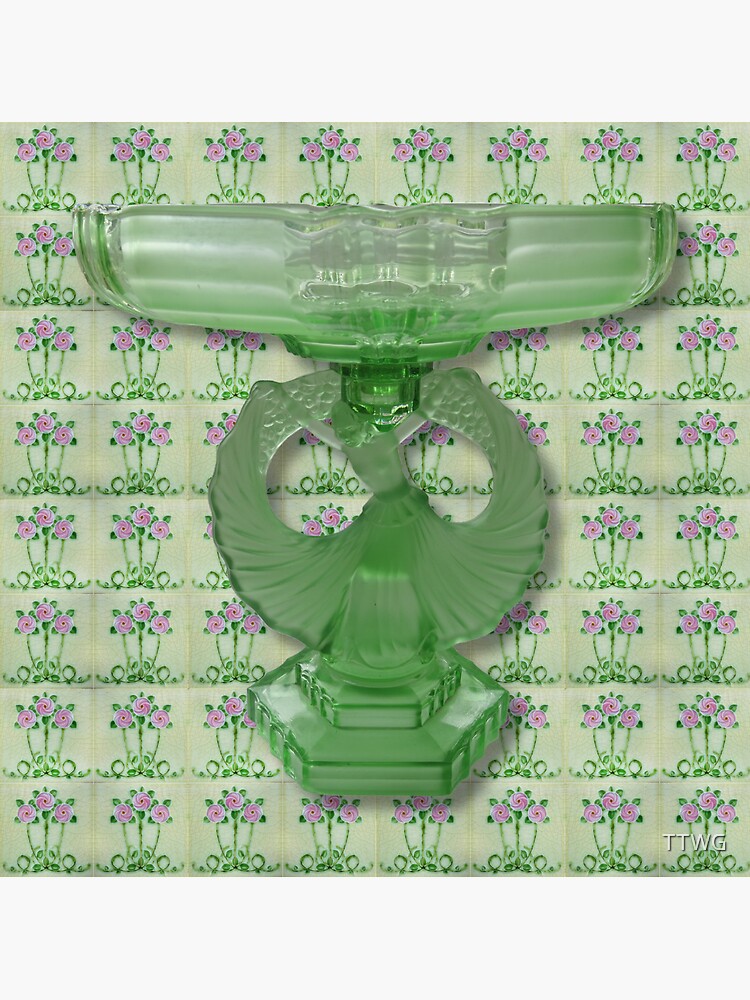 Art Deco Green Glass Lalique Style Girl Sticker For Sale By Ttwg Redbubble
