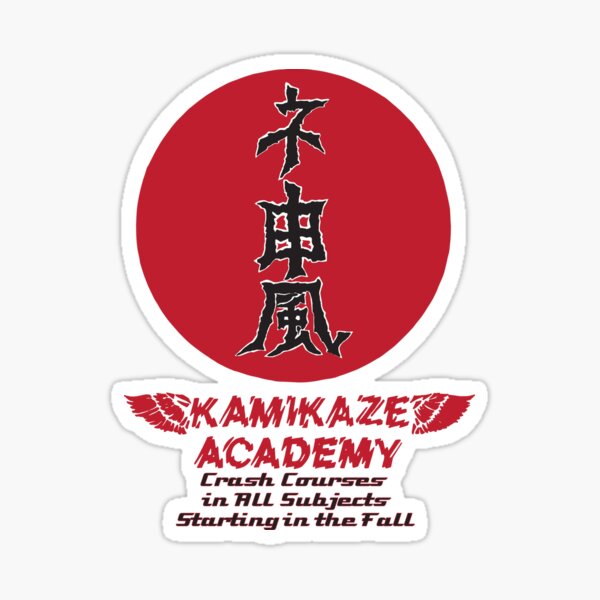 "KAMIKAZE ACADEMY" Sticker for Sale by JamesKentRidley | Redbubble