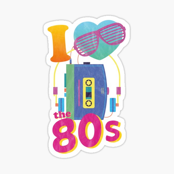"80s - old times" Sticker by catiamoc-WTS | Redbubble