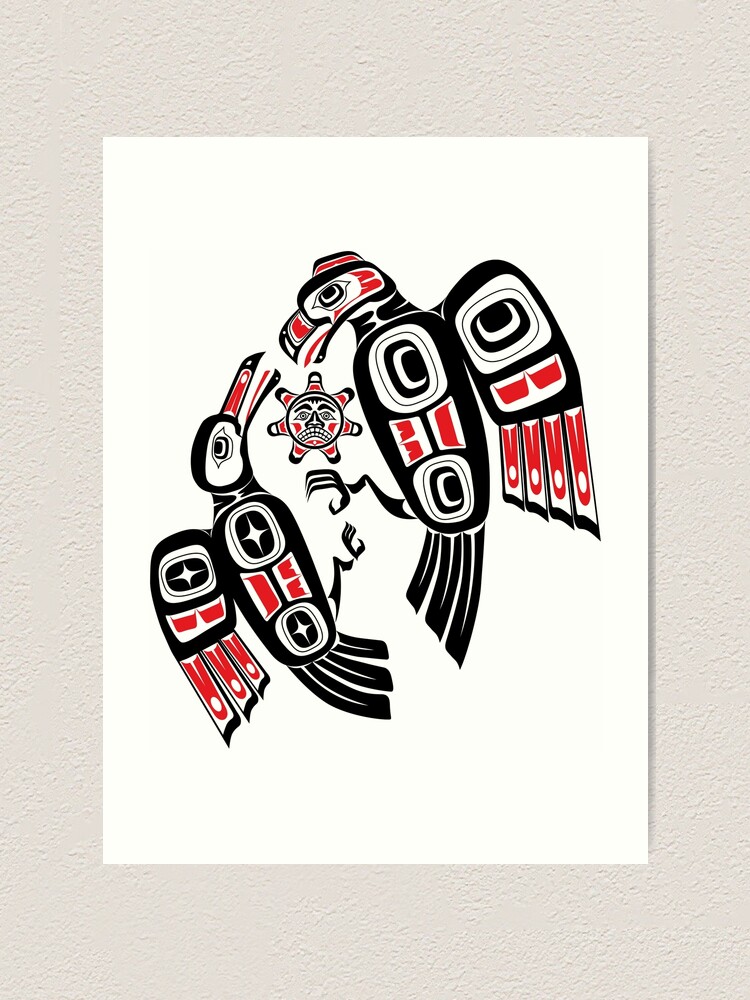 "Haida Eagle Battles Raven for the Light" Art Print by Qatsi | Redbubble