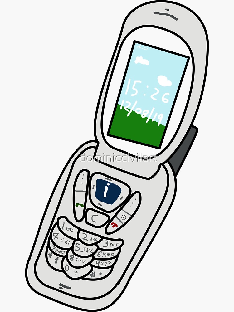 "Flip Phone" Sticker by dominiccivilart | Redbubble