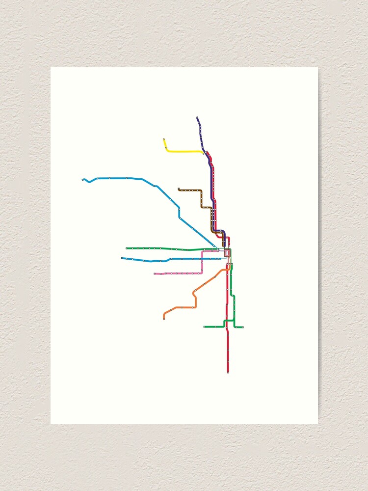 "Chicago "L" Map" Art Print for Sale by jay-p | Redbubble