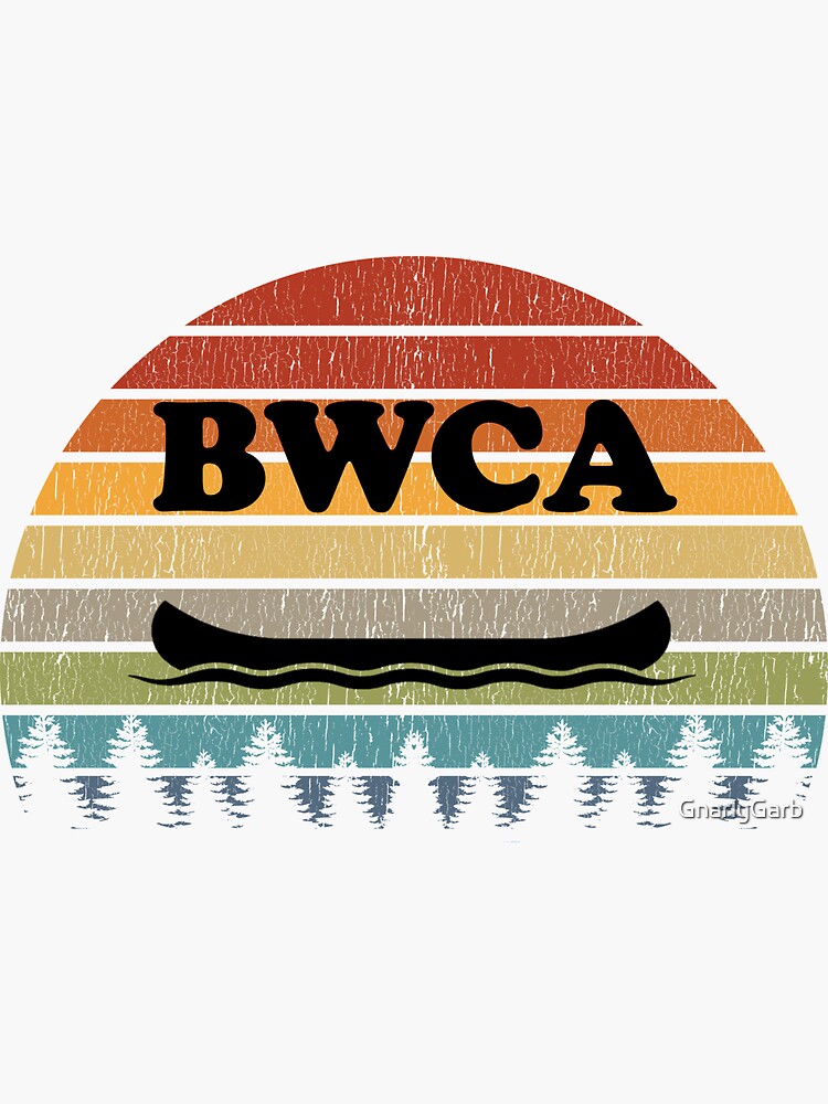 "Vintage BWCA Canoe & Trees Design" Sticker for Sale by GnarlyGarb ...