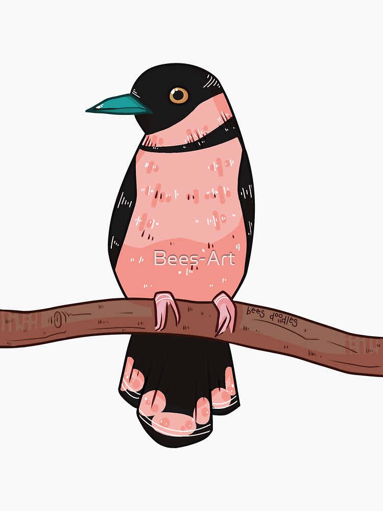 "Pink Bird" Sticker by Bees-Art | Redbubble