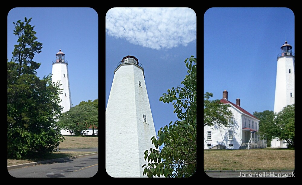 "Sandy Hook Lighthouse Triptych" by Jane Neill-Hancock | Redbubble