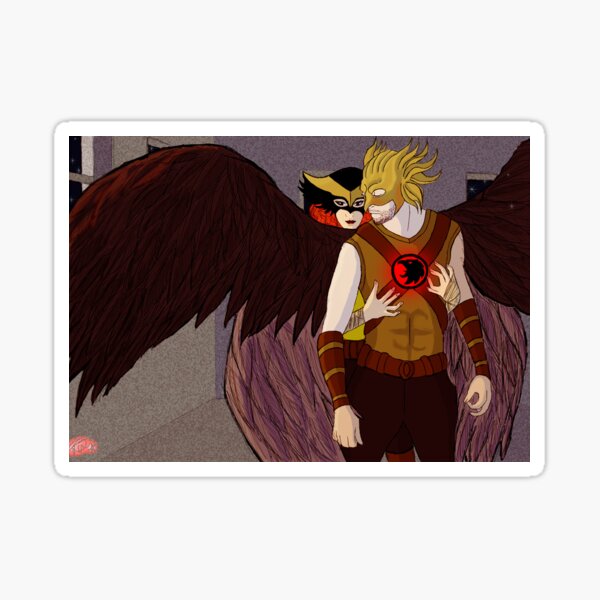 "Hawkman and Hawkgirl" Sticker for Sale by spacemarincr | Redbubble