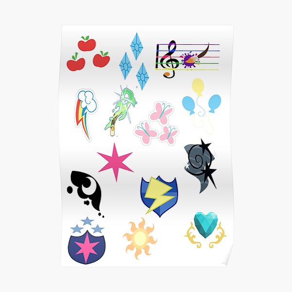 "My Little Pony Cutie Marks" Poster for Sale by H-C-D | Redbubble