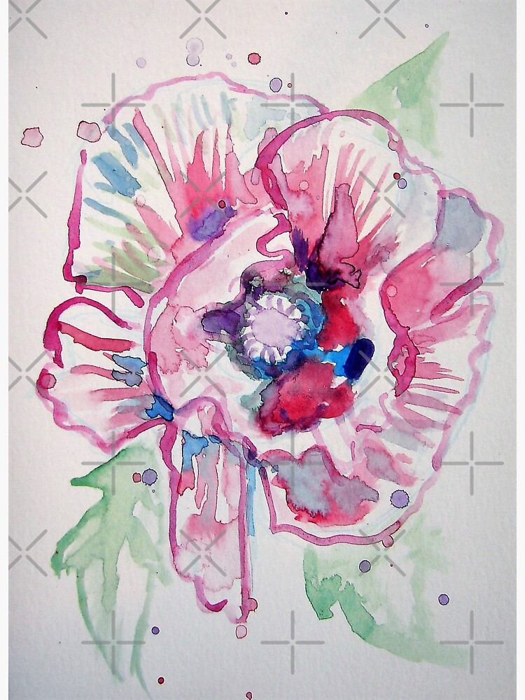 "Pink Poppy Watercolour Painting" Sticker by SarahRajkotwala | Redbubble