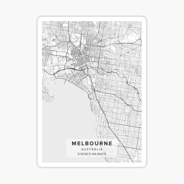 "Melbourne Map" Sticker for Sale by Kara515 | Redbubble