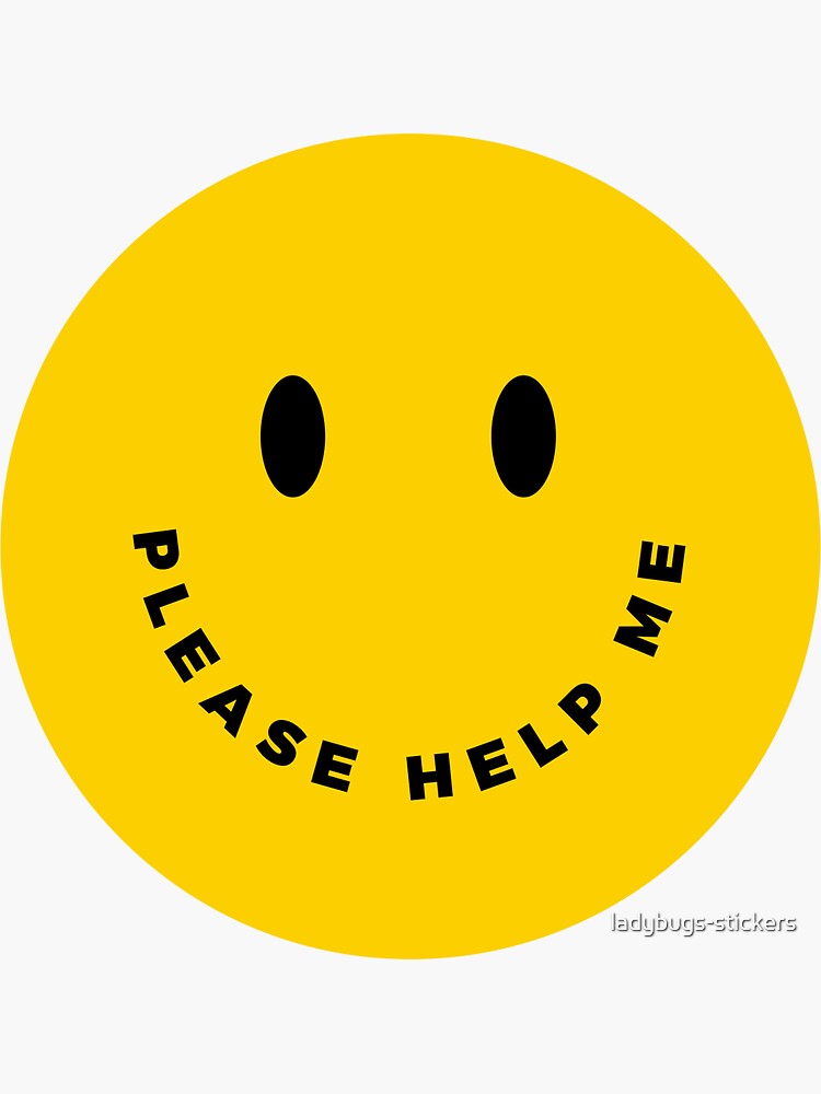 "Please Help Me" Sticker by mollie-johnson | Redbubble