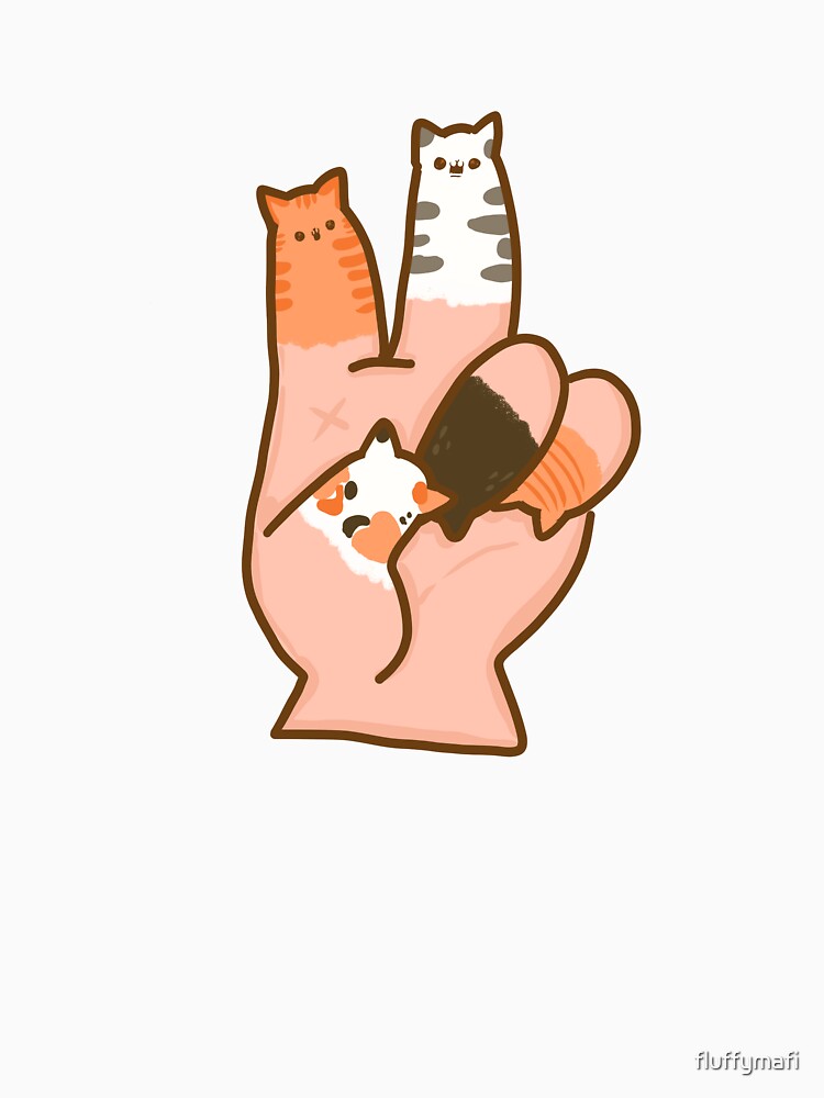 "Cat Fingers Peace" T-shirt for Sale by fluffymafi | Redbubble ...